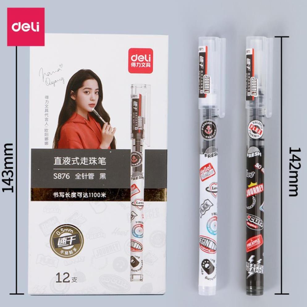 Deli Water Ballpoint Pen - 0.5mm - Black / White Case - 1 Random Color ...