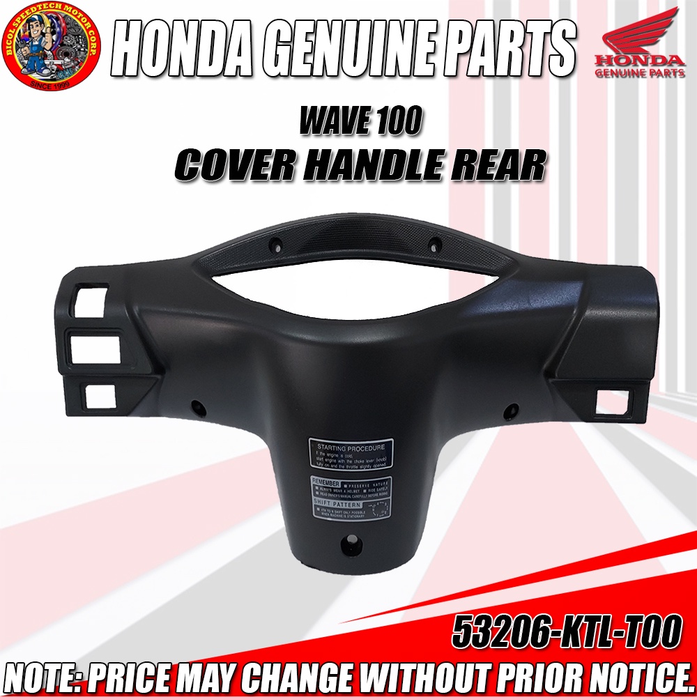 WAVE 100 COVER HANDLE REAR (HPI) (Genuine: 53206-KTL-T00) | Shopee ...