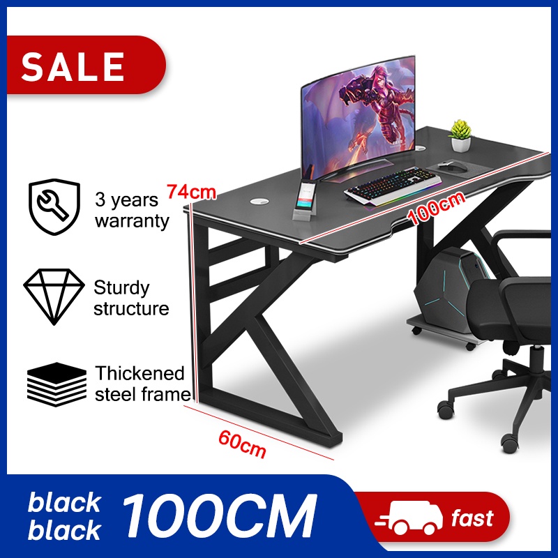 gaming table Computer desk with bookshelf Multi-layer storage shelf 120 ...