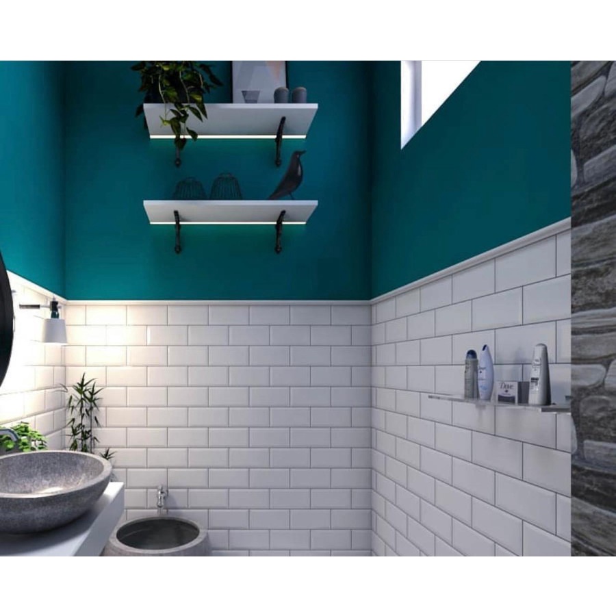 PUTIH Ceramic Wall ROMAN Wall 10X20CM BEVEL WC TOILET Bathroom KITCHEN ...