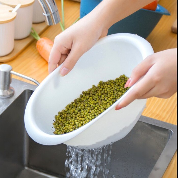 Rice Wash Basin Container Rice Strainer Fruit Vegetables Water Filter ...