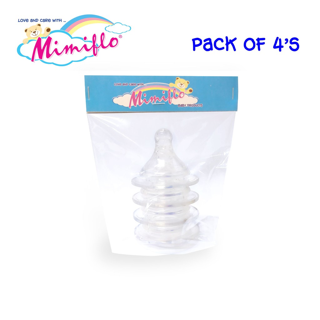 Mimiflo Wide Neck Silicone Nipple 4's/Pack | Shopee Philippines