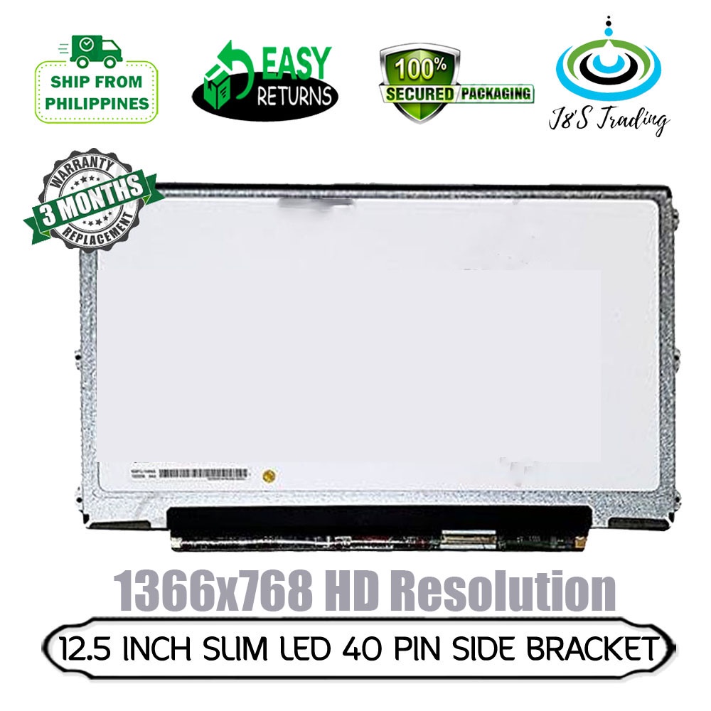 Slim Led 40 Pins Replacement Lcd Screen For Laptop Lp125Wh2 Tl D1 12.5 ...