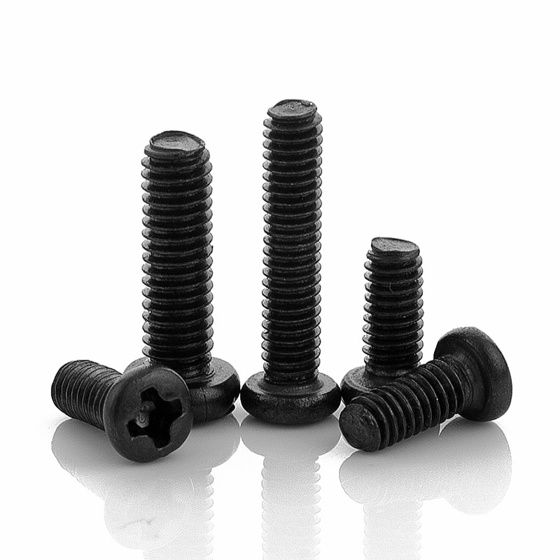 NINDEJIN M2 M2.5 M3 M4 55Pcs Cross Recessed Pan Head Screw Carbon Steel Black Phillips Machine ...