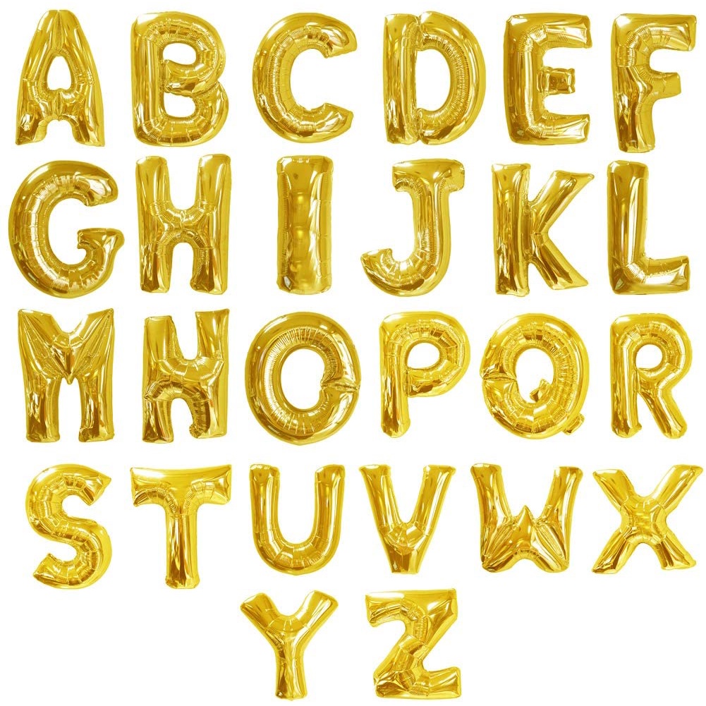 Letter Balloons Gold Alphabet (U - Z "16INCH) Balloons Foil Party ...