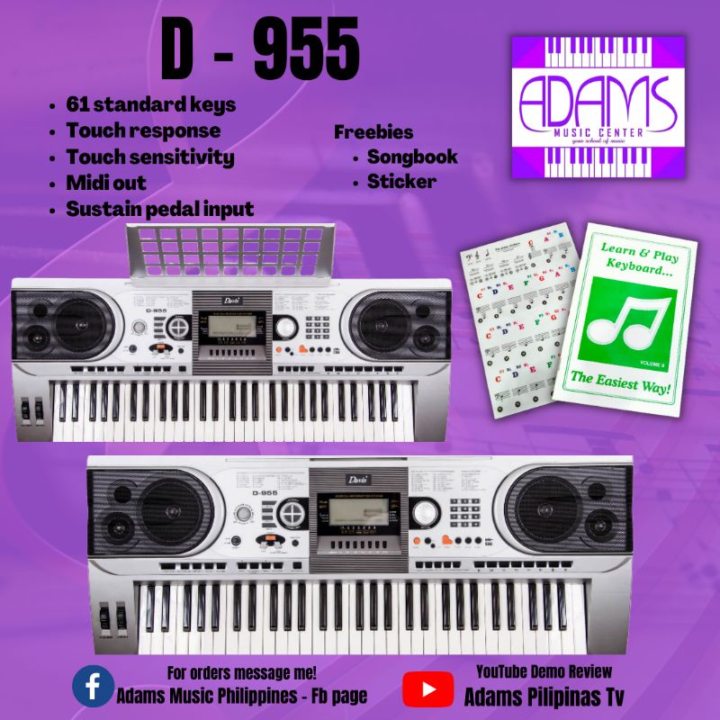 D-955 Davis Digital electronic keyboard piano(complete set) | Shopee ...