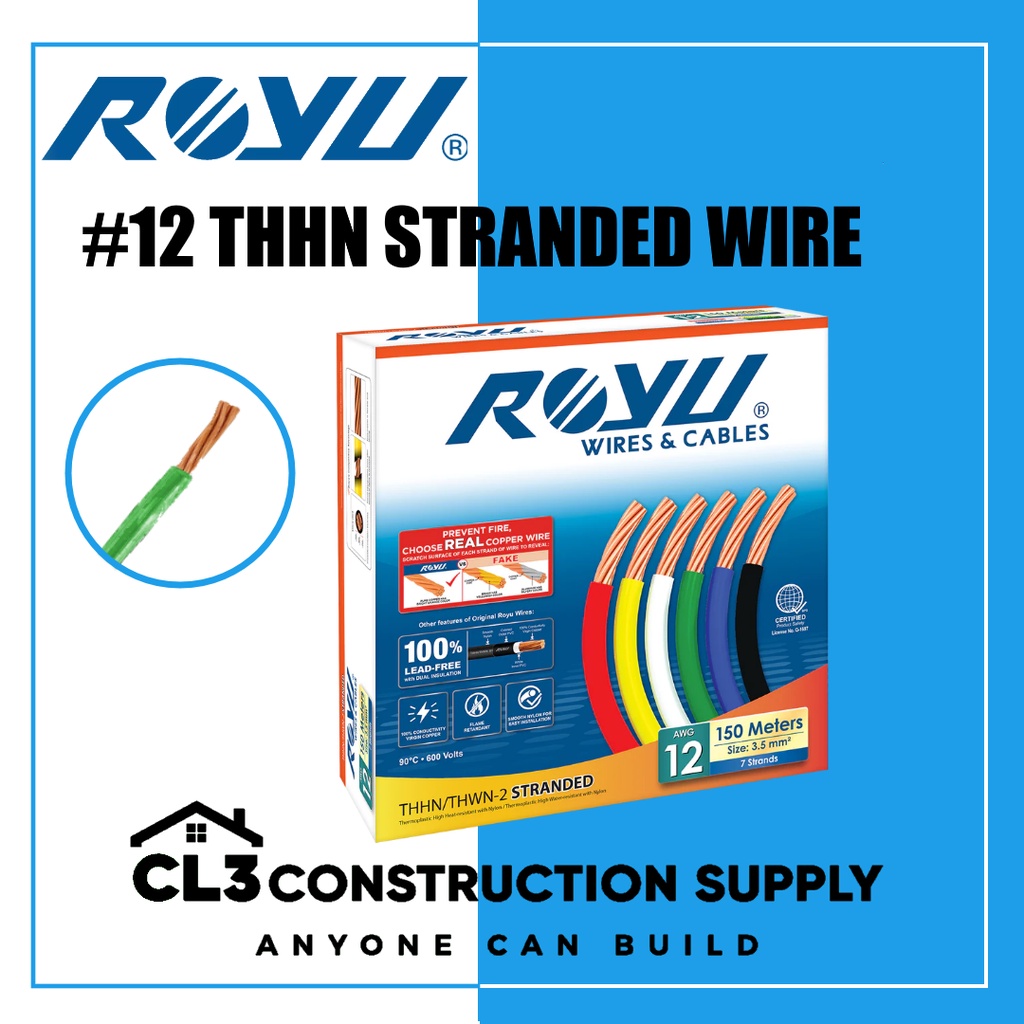 ROYU WIRES&CABLES THHN STANDARD (#12) | Shopee Philippines
