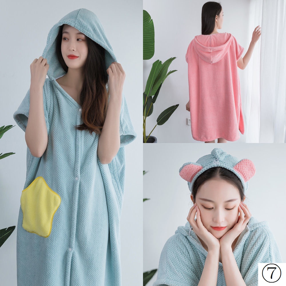 Ready Stock Hooded Bath Towel Female Adult Cute Korean Version Student ...
