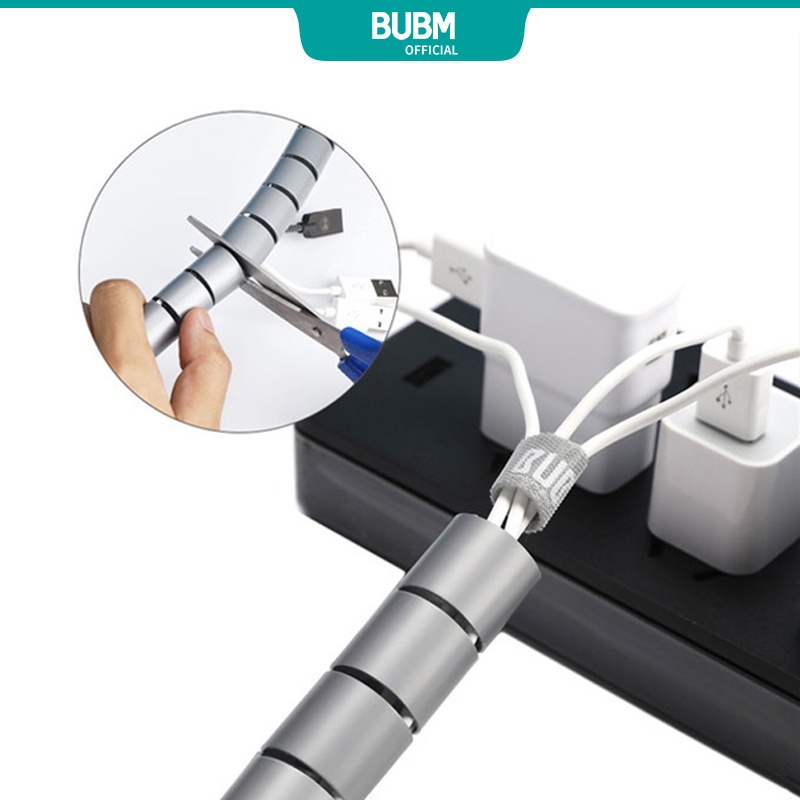 BUBM Flexible Cable Management Sleeve Spiral Wire Organizer Cord Cover ...