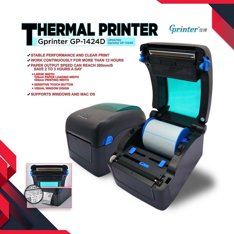 Thermal Printer + One Free100*150MM Thermal Sticker/Shopee Waybill ...