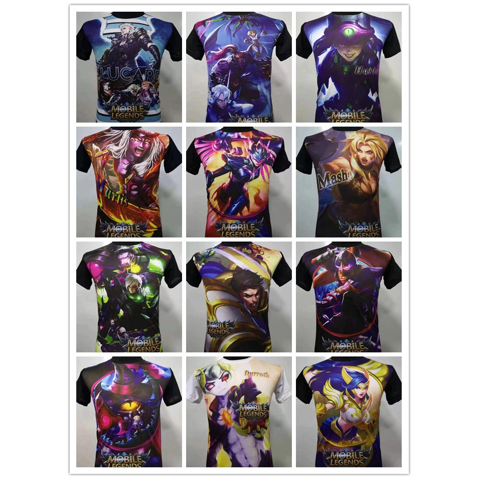 12 DESIGN New Arrival 3D design Mobile Legends Heroes UNISEX free size ...