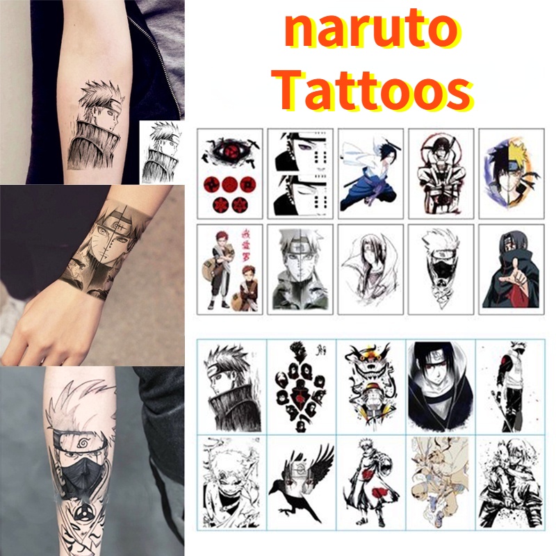 Anime Naruto Tattoos Stickers Akatsuki Sasuke Uchiha Itachi DIY ...