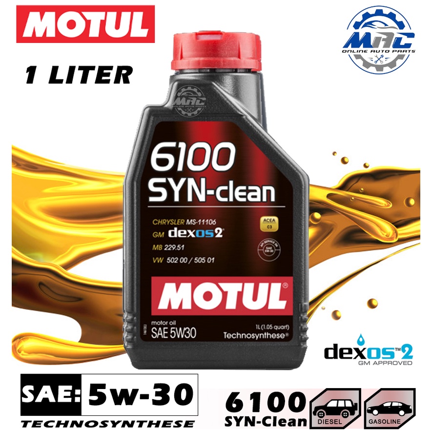 Motul 6100 Syn-Clean 5w-30 5w40 1 liter and 4 liters GM Dexos 2 ...
