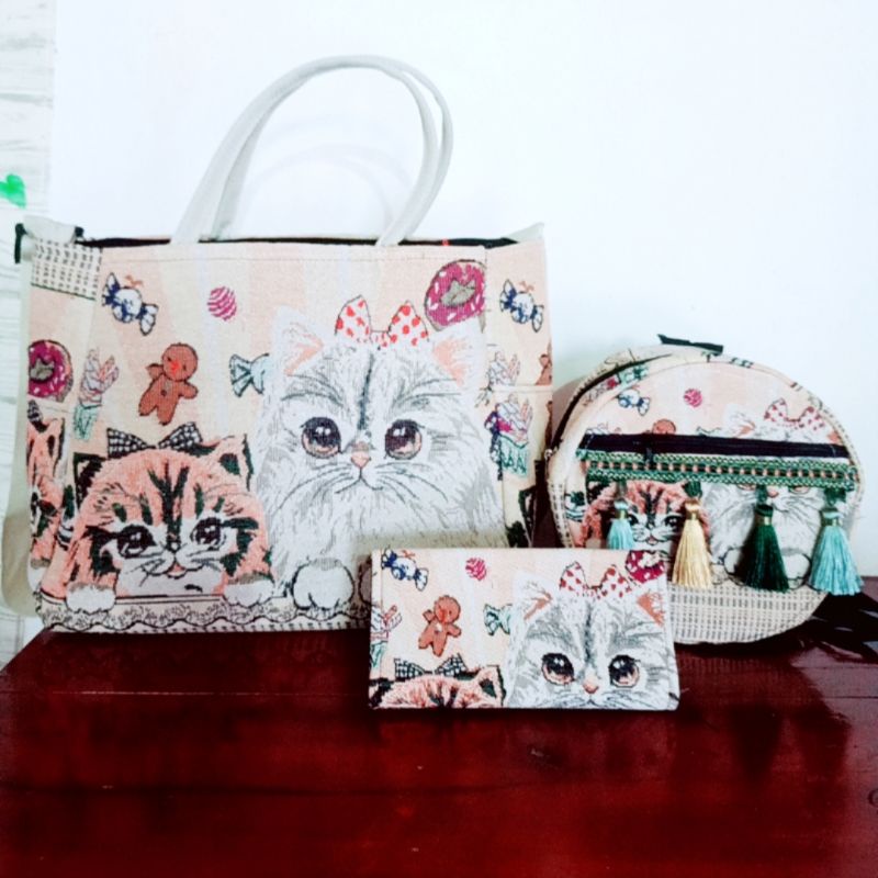 Combo buy all 3 things at once (Bag+Wallet+mini Backpack) brocade ...