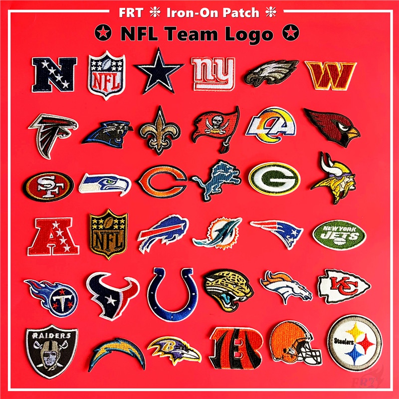 ☸ NFL Team Logo Iron-on Patch ☸ 1Pc NFC AFC DIY Sew on Iron on Badges ...