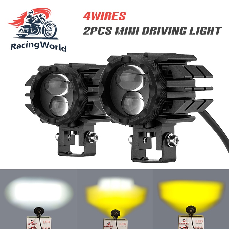 30W Mini Driving Light（4 Wires） LED Spotlight For Motorcycle 3 Lighting ...