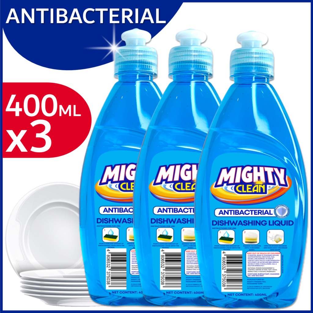 Mighty Clean Dishwashing Liquid Antibacterial 400ml x 3 pcs - 400ml DWL ...