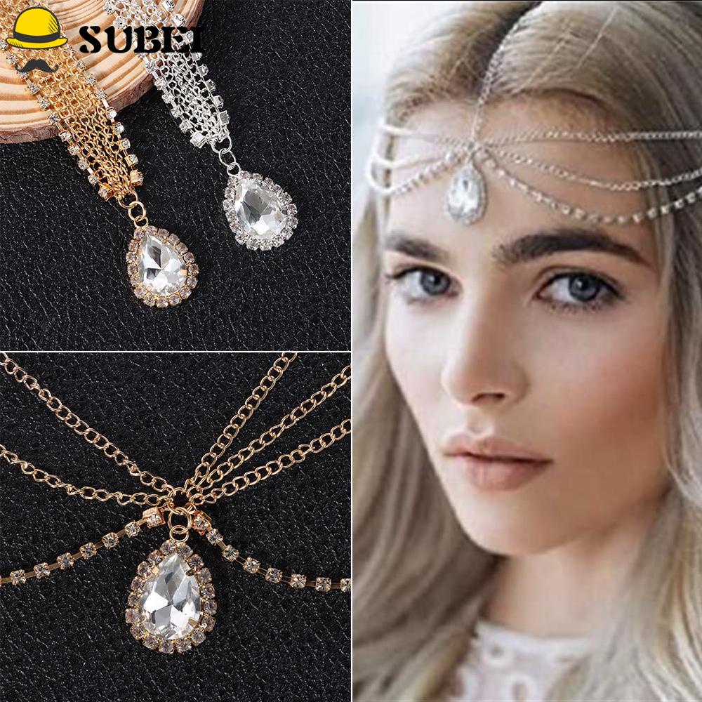 SUBEI1I Head Chain Statement Turban Headwear Bohemian Bride Women ...