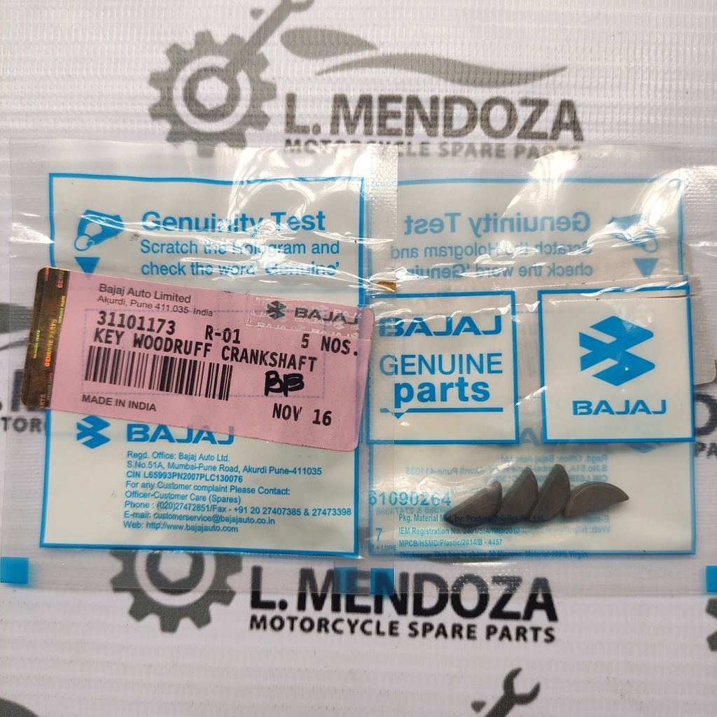 CT 100 Rouser 135 key Woodruff Crankshaft Kunya Genuine (per piece ...