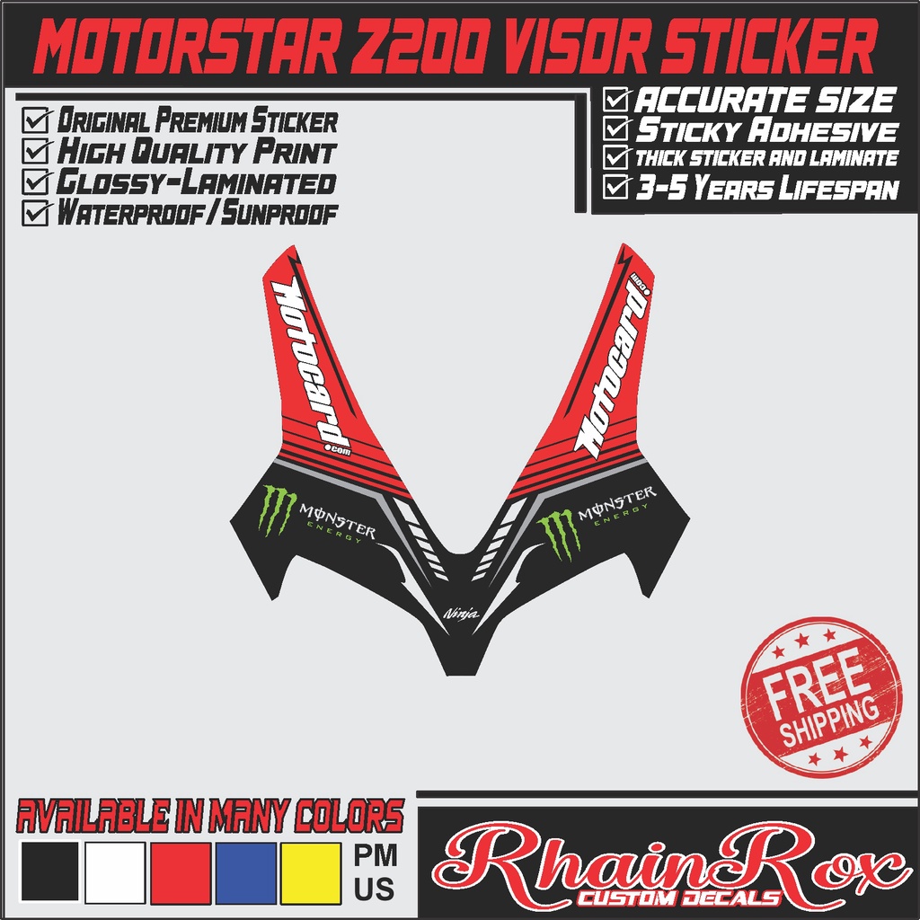 motorstar z200 front sticker printed laminated | Shopee Philippines