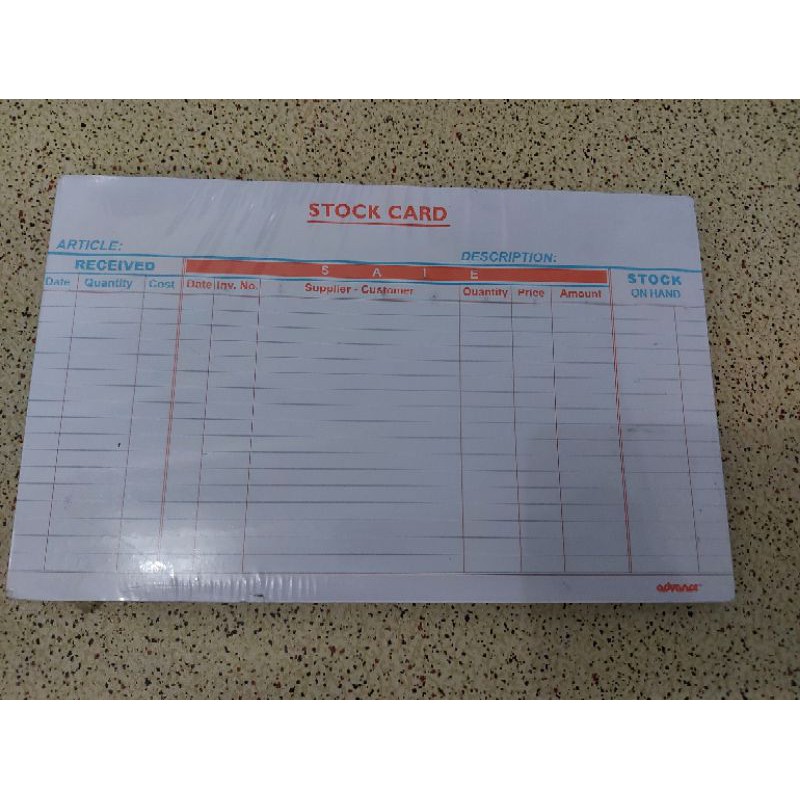 STOCK CARD | 100 SHEETS | Shopee Philippines