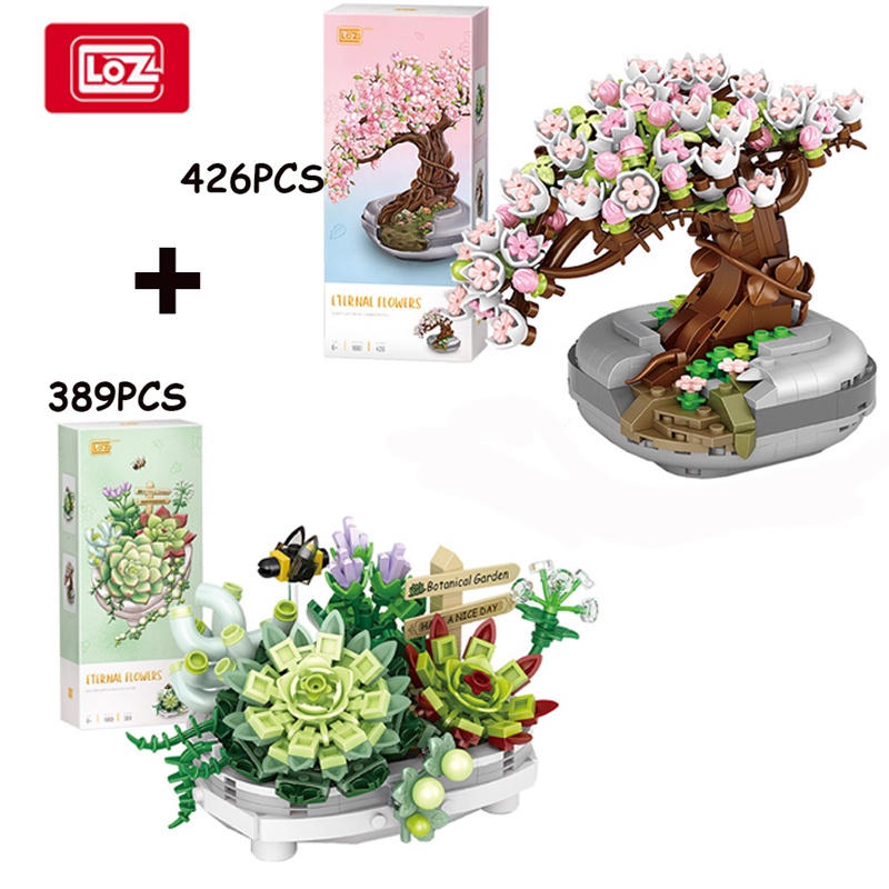 LOZ Sakura mini Building Blocks Flower Block Bouquet Bonsai City DIY ...