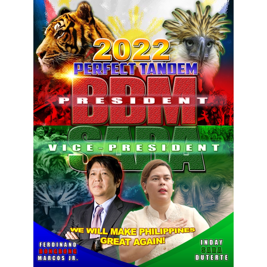 Election Tarpaulin BBM Bongbong Marcos SARA Duterte 2ft x 3ft | Shopee ...