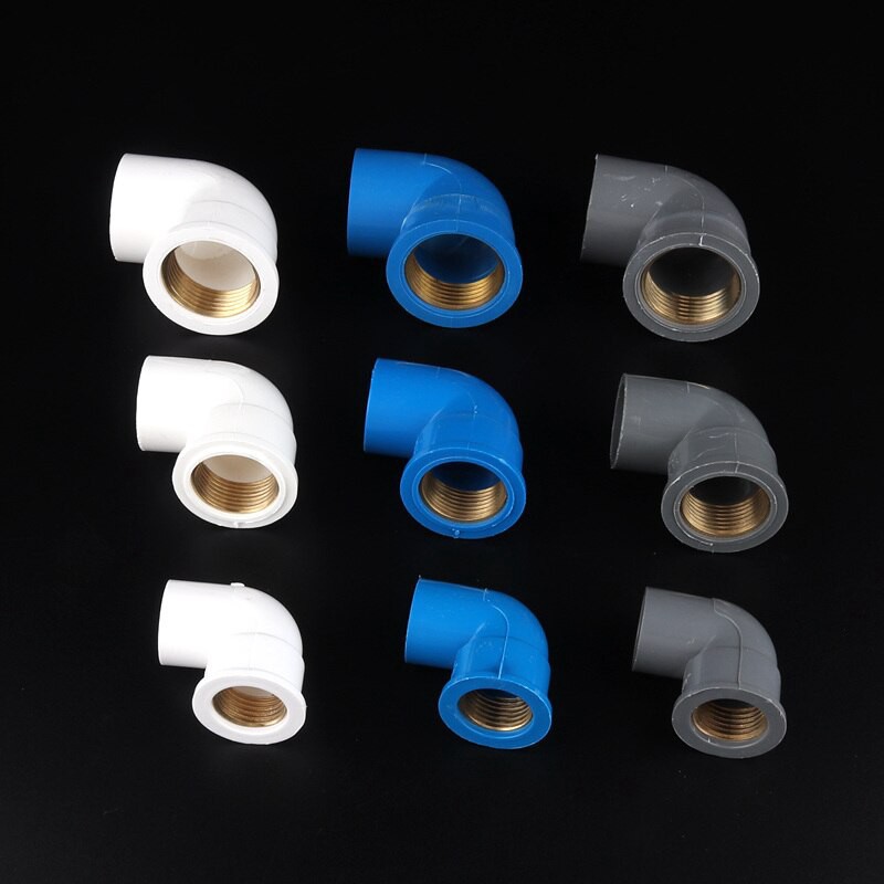 2pcs 1/2, 3/4, 1Inch PVC Brass 90 Degree Elbow Connectors Metal Female ...