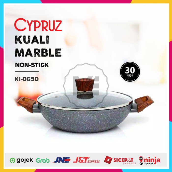 Ki0650 Induction Crock Pot 30cm Glass Lid Marble Wok Glass Lid | Shopee ...