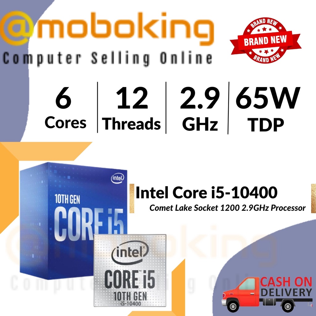 Intel Core I5-10400 Comet Lake Socket LGA1200 2.9GHz 65W TDP 6 Core ...