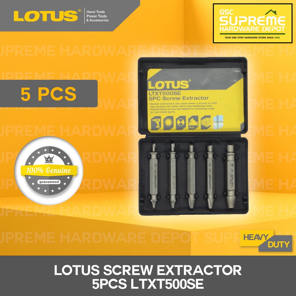 Lotus Screw Extractor Set 5pcs LTXT500SE | Shopee Philippines