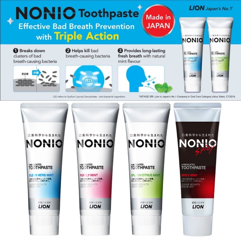 LION Nonio Medicated Toothpaste 130g | Shopee Philippines