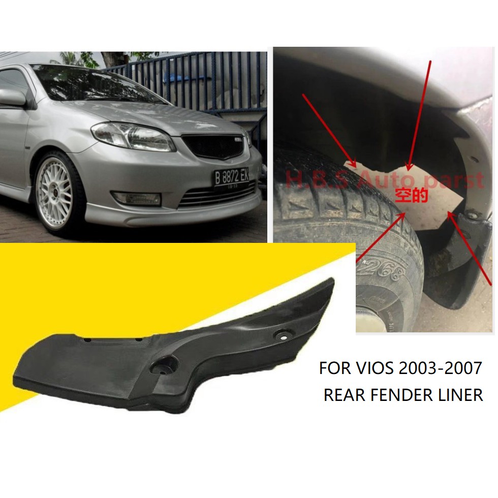 Rear Fender Liner For VIOS 2003 2004 2005 2006 2007 Rear Wheel Fender ...