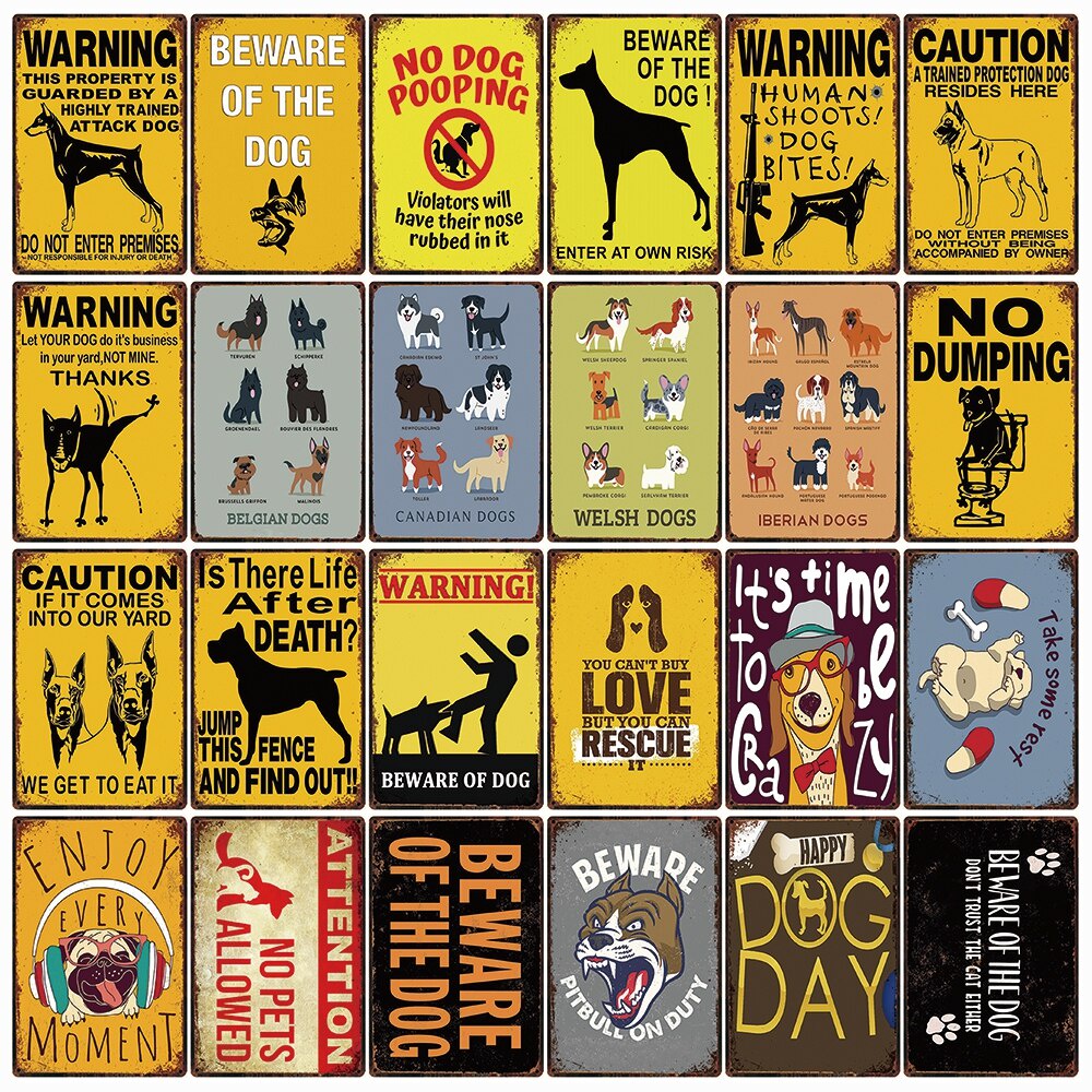 2024 Babala sa Pet Shop Mag-ingat Mga Aso Huwag Tatae Metal Sign Home ...