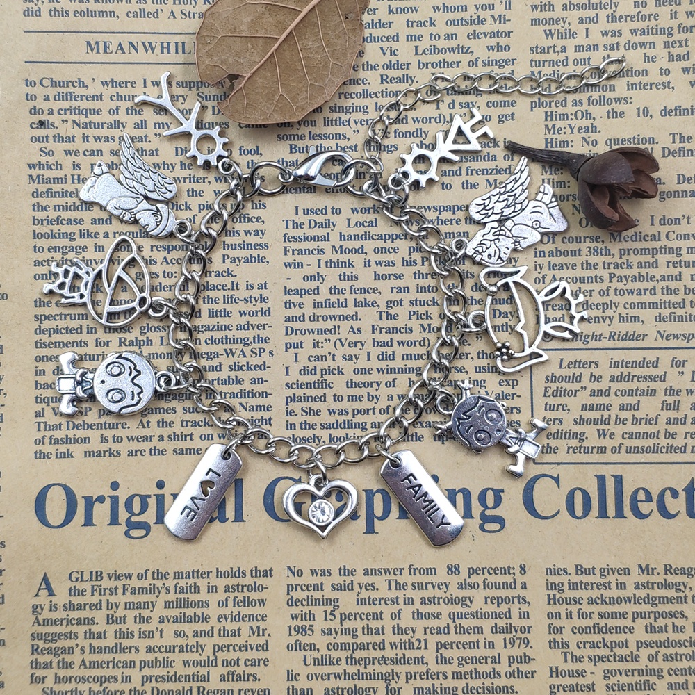 Engraved Romantic Love Family Kawaii Handmade Chain Bracelet Angel ...