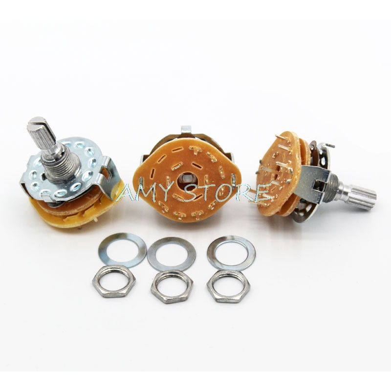 RS25 6mm Knurl Shaft Panel Mount 1P11T 2P4T 2P5T 2P6T 3P3T 3P4T 4P3T ...