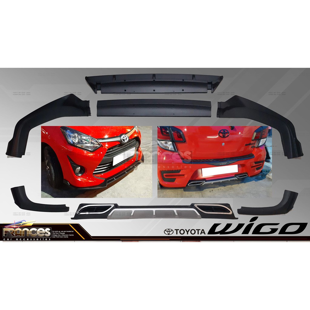 Toyota Wigo 2017 2019 Front Chin and Rear Diffuser Body kit Accessories Shopee Philippines