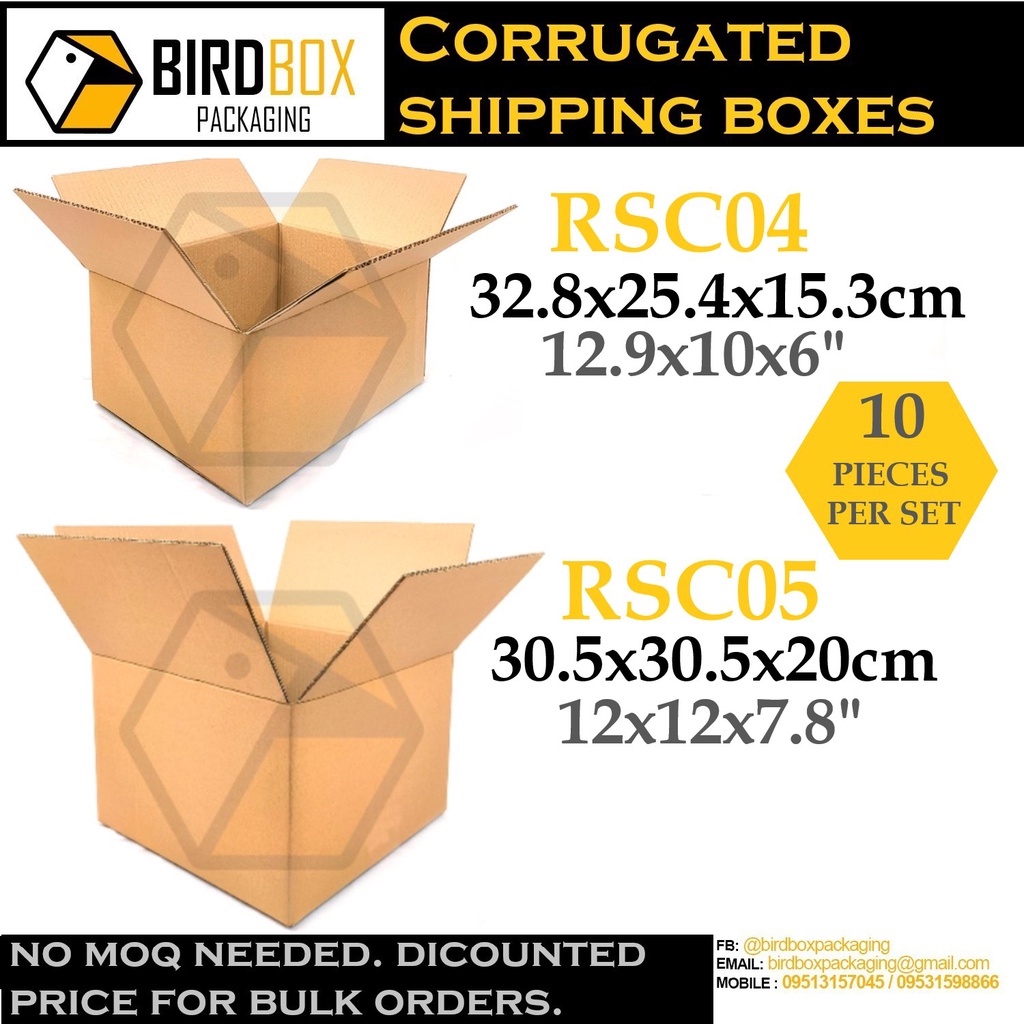 Birdbox Brown Kraft Corrugated I Shipping Box I Regular Box (10 Pieces per set) | Shopee Philippines