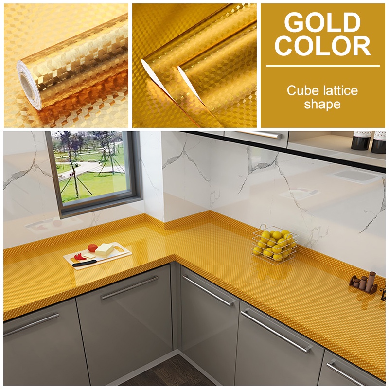 Kitchen Wallpaper Aluminum Foil Sticker Waterproof Oil-proof Heat ...