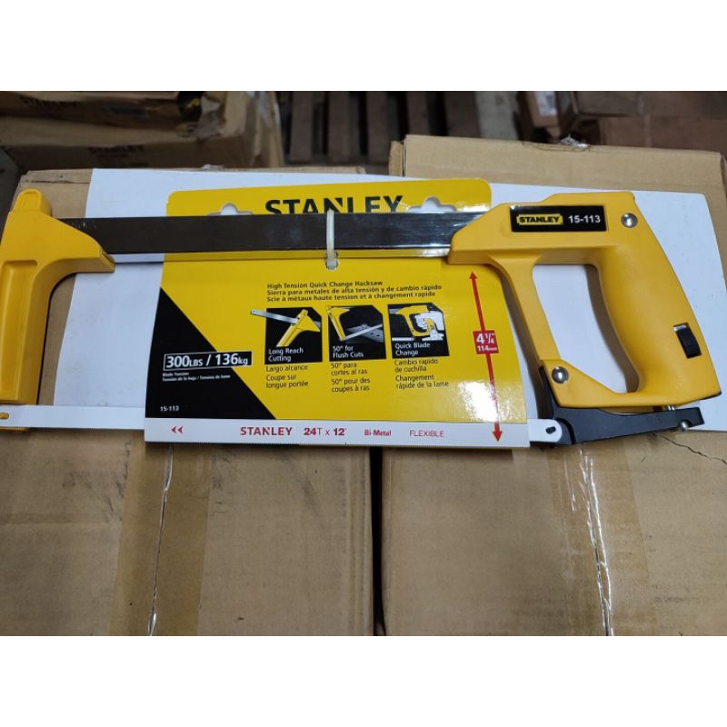 Stanley HD Contractor Grade Hi-tension Hacksaw Quick Release Mechanism 15-113 12” Adjustable ...