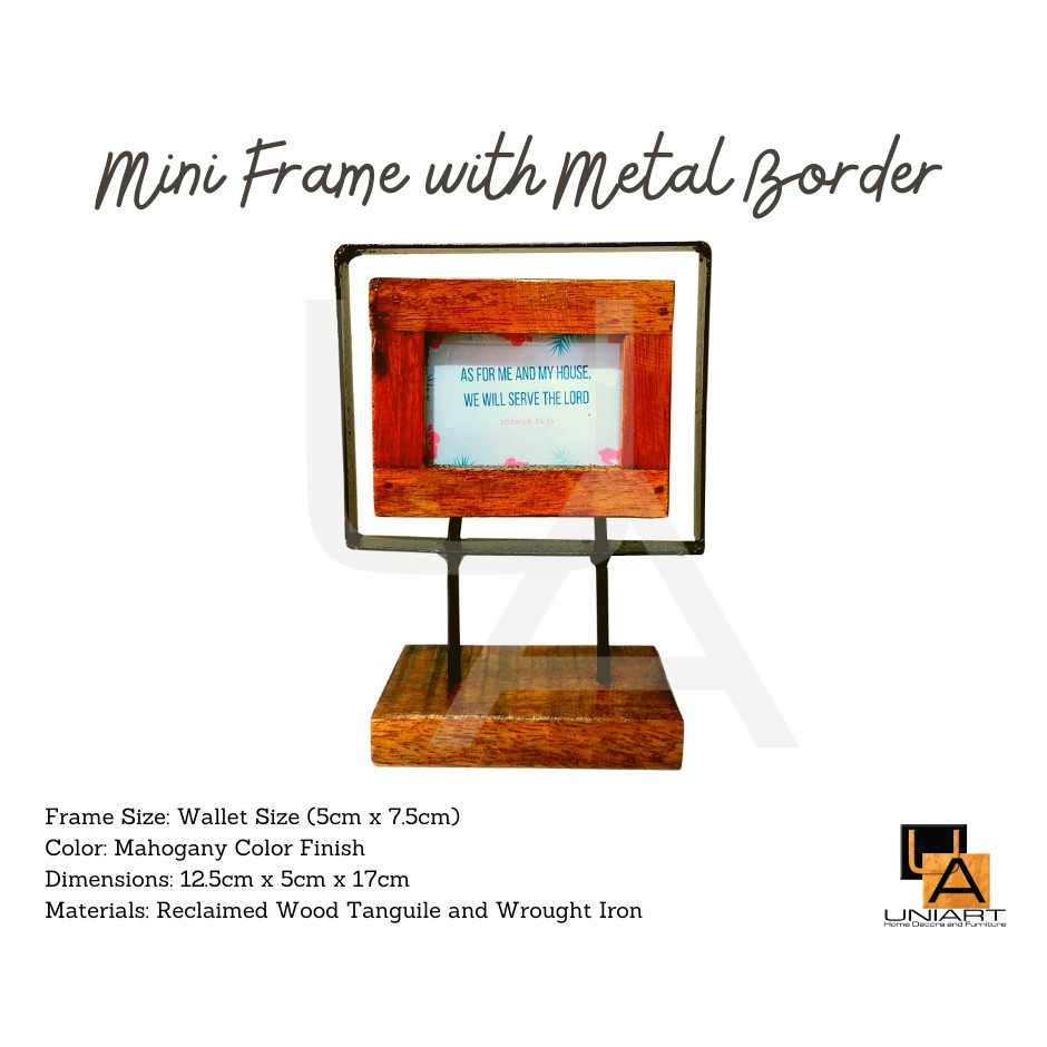 Wooden Mini Frame with Metal Border | Shopee Philippines