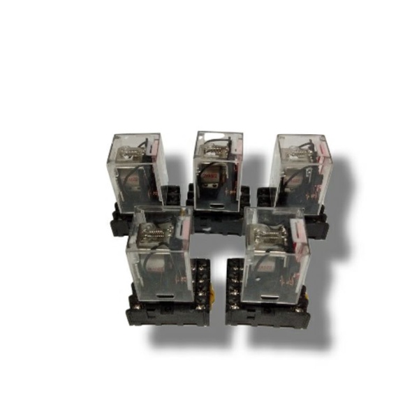 5 pcs AC 220v volt mount Relay 8 pin foot socket similar to omron ...