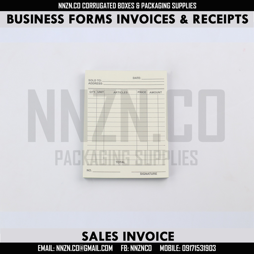 NNZN Business Forms Receipt and Invoices Sales Invoice Delivery Receipt ...