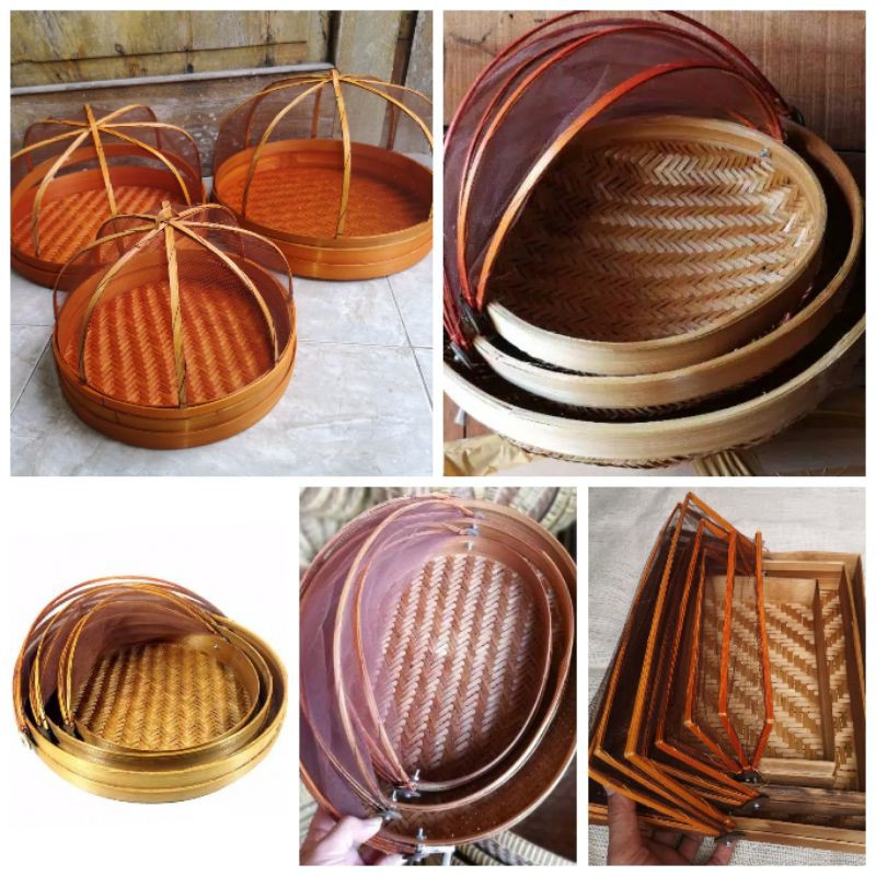 Serving Hood Flat Bamboo Food Lid Solar Outlet 3 Contents | Shopee ...