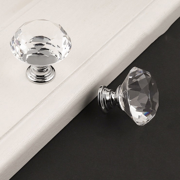 Door cabinet handle Drawer Door Crystal Diamond Handle Pull Dia 30mm ...