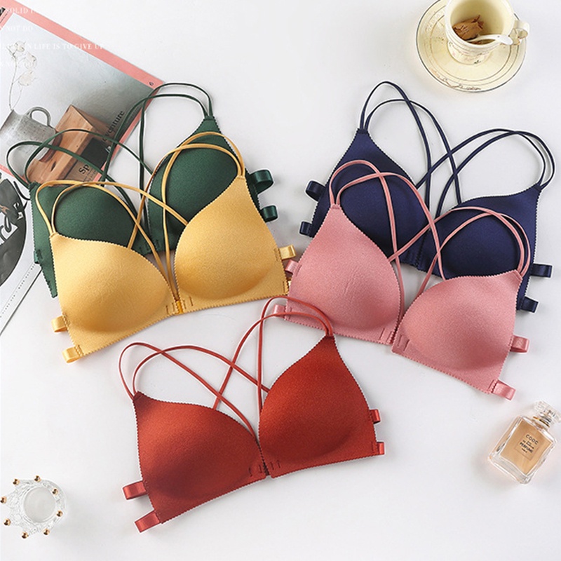 Women Front Clasped Push Up Bras Buckle Sexy Bra Brallete | Shopee ...