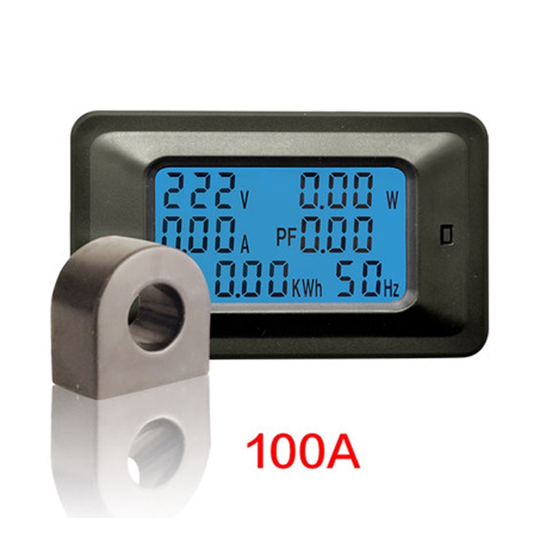 AC22KW 110~250V 100A Digital Voltage Power Energy Voltmeter Ammeter ...