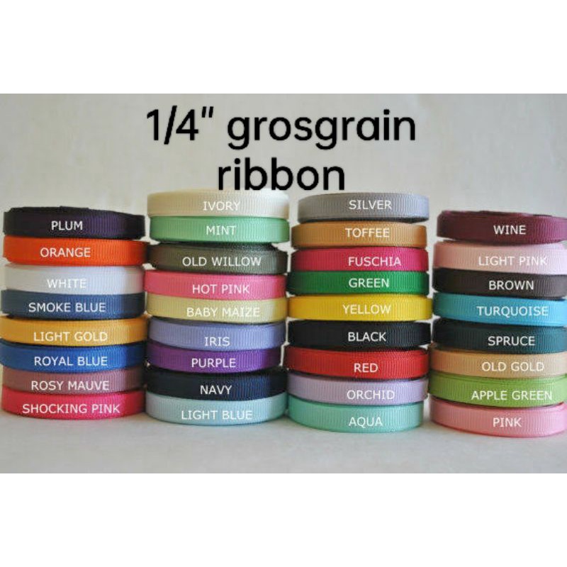 1/4 inch grosgrain ribbon SOLD PER YARD | Shopee Philippines