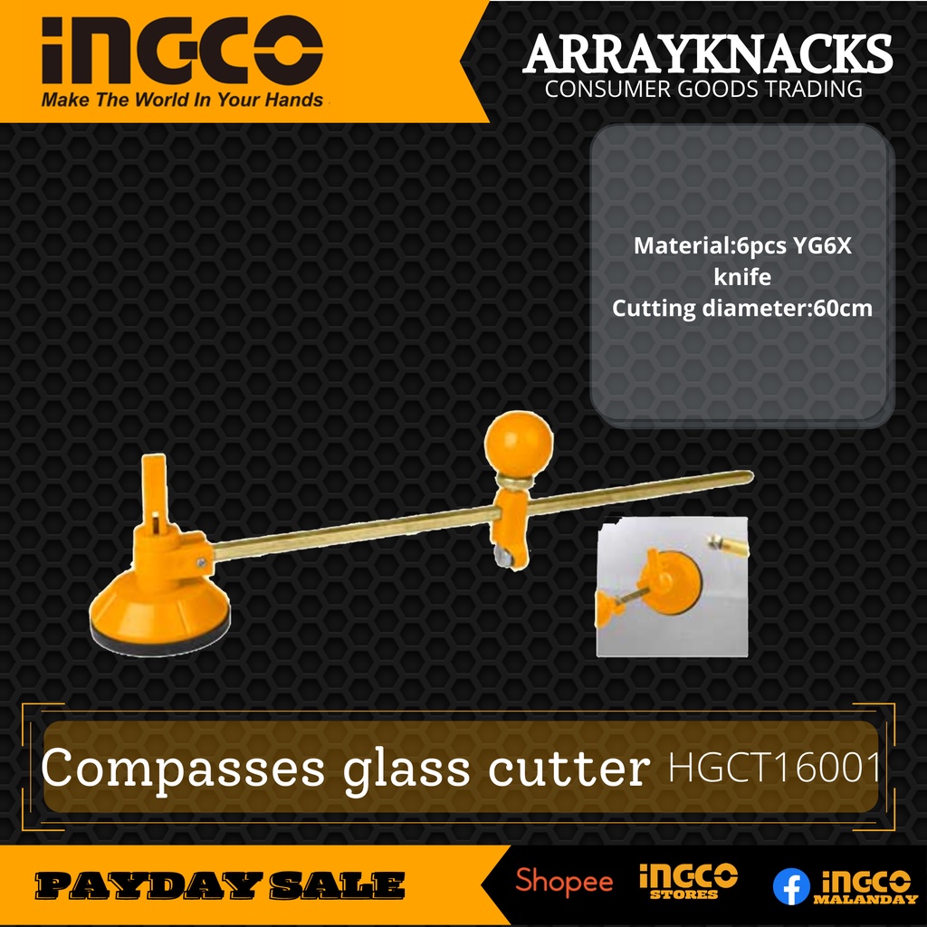 INGCO Compasses glass cutter (HGCT16001) HANDTOOLS | Shopee Philippines