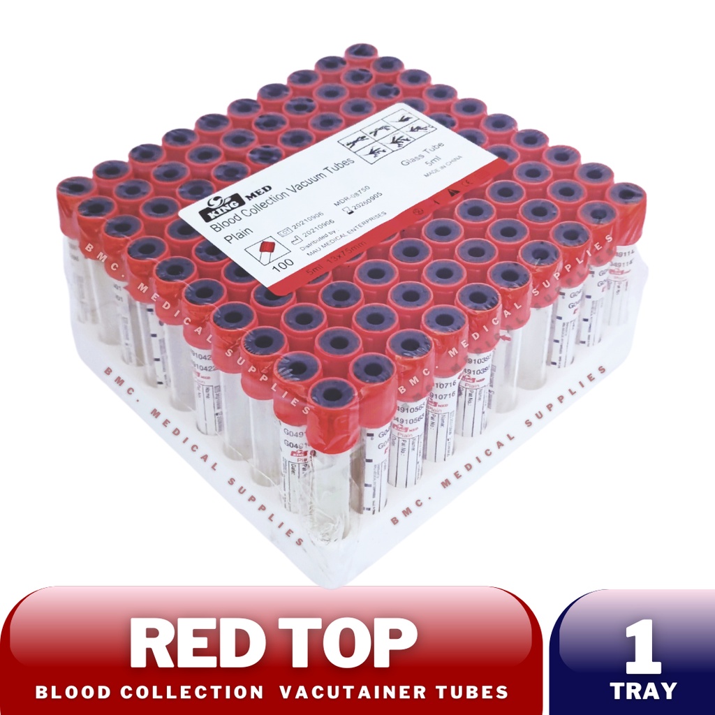 Red Top | Blood Collector (Plain) 2mL 3mL 4mL 5ml 1tray | Shopee ...